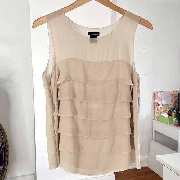 Vintage | Tops | Y2k Dainty Sheer Silk Ruffle Tank Top | Poshmark